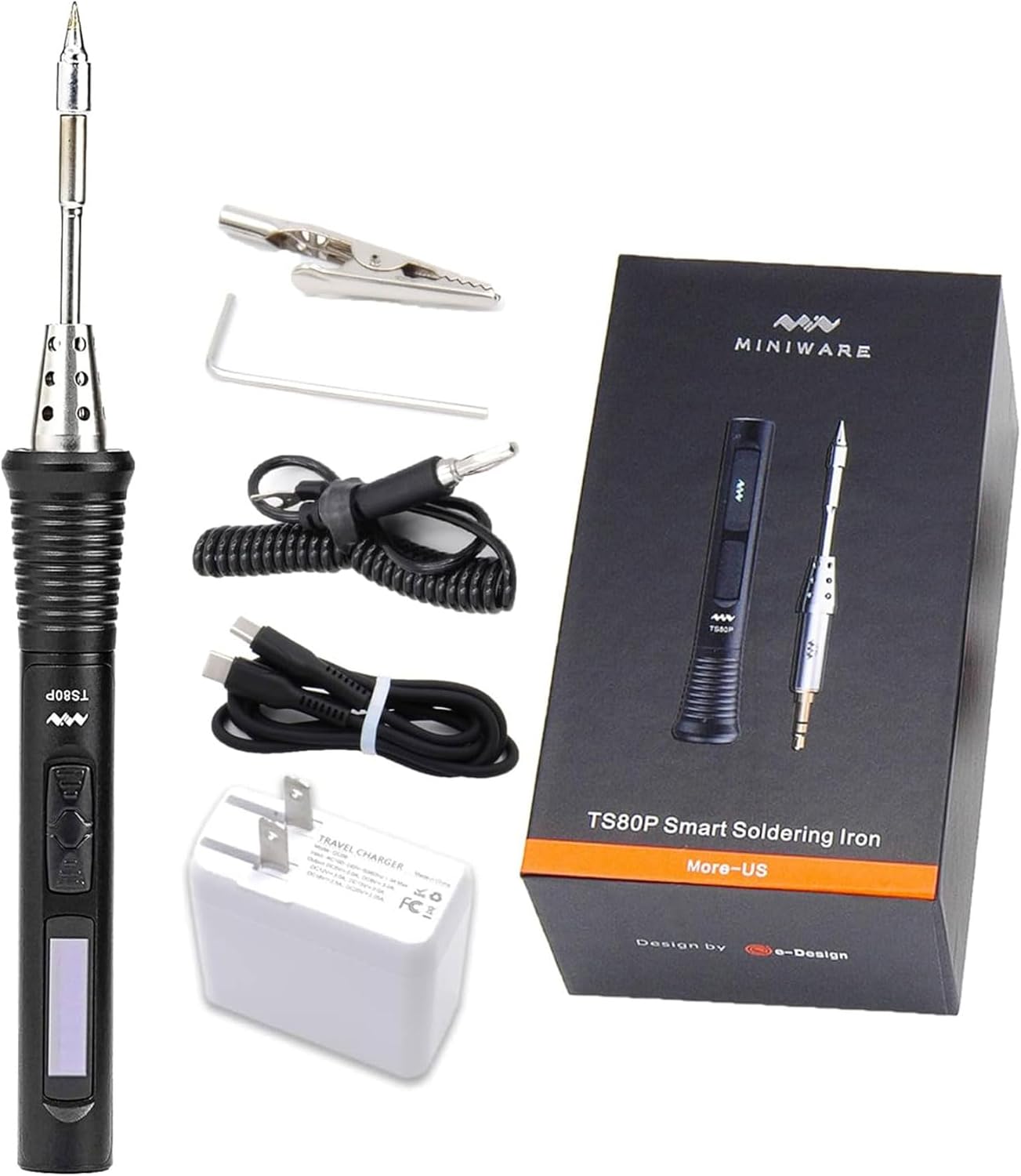 Amazon | TOOLSAVING はんだごて 温度制御ハンダゴテ 急速加熱 8秒で400℃まで到達 9V/12V 電子作業/電気DIY用 B02こて先付き typ-C USBケーブル付き ...