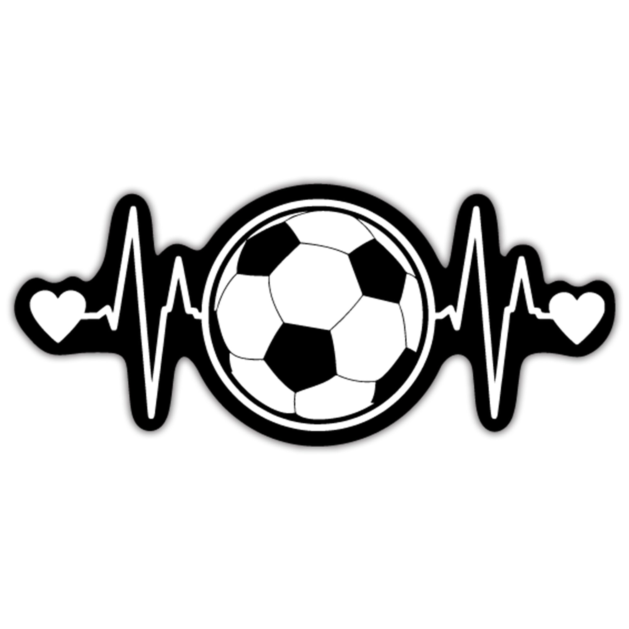 Amazon.com: Soccer Ball Heartbeat Vinyl Decal Sticker | White on Black ...