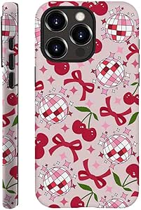Amazon.com: DAIZAG Case Compatible with for iPhone 11 Pro,Cute Pink Cherry Disco Ribbon Star ...