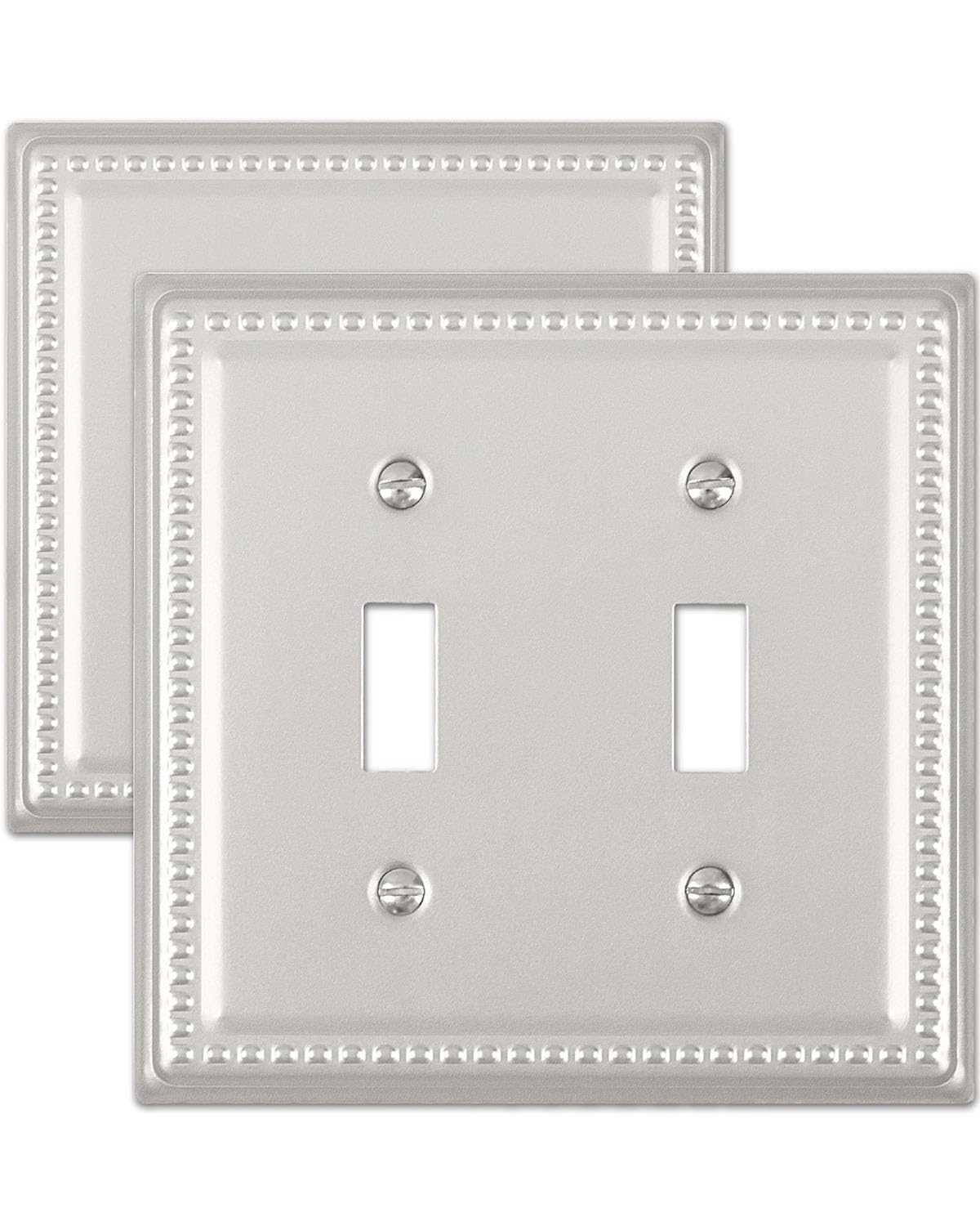 ZILLSEA 2-Pack Double Light Switch Cover, Metal Switch Plate Cover ...