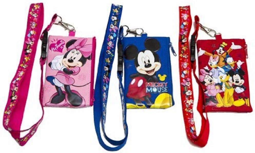 3 X Disney Mickey Minnie & Friends Lanyard with ID Badge Holder Wallet ...