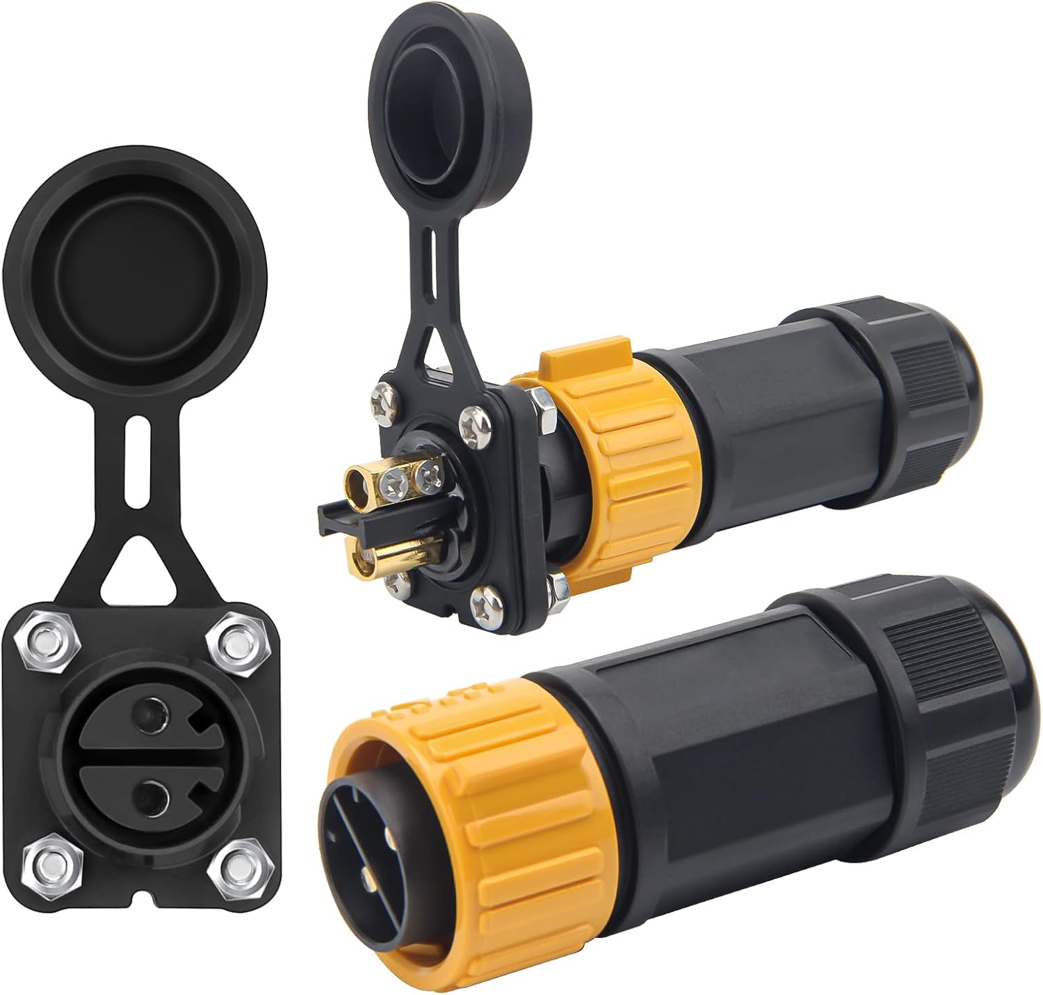 Amazon.com: Trolling Motor Plug Receptacle Set, Self-Locking Waterproof ...