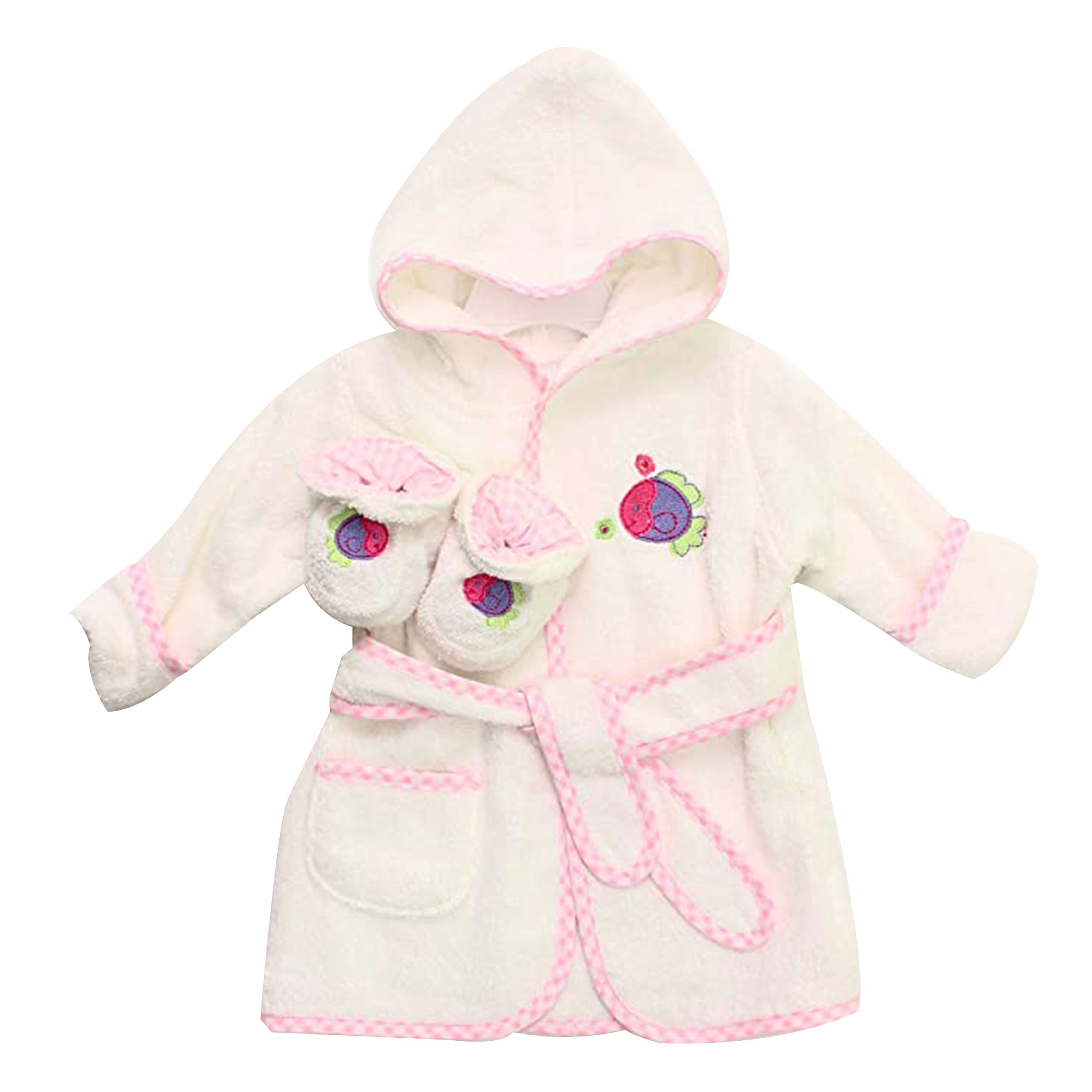 Amazon.com : Spasilk 100% Cotton Hooded Terry Bathrobe with Booties ...