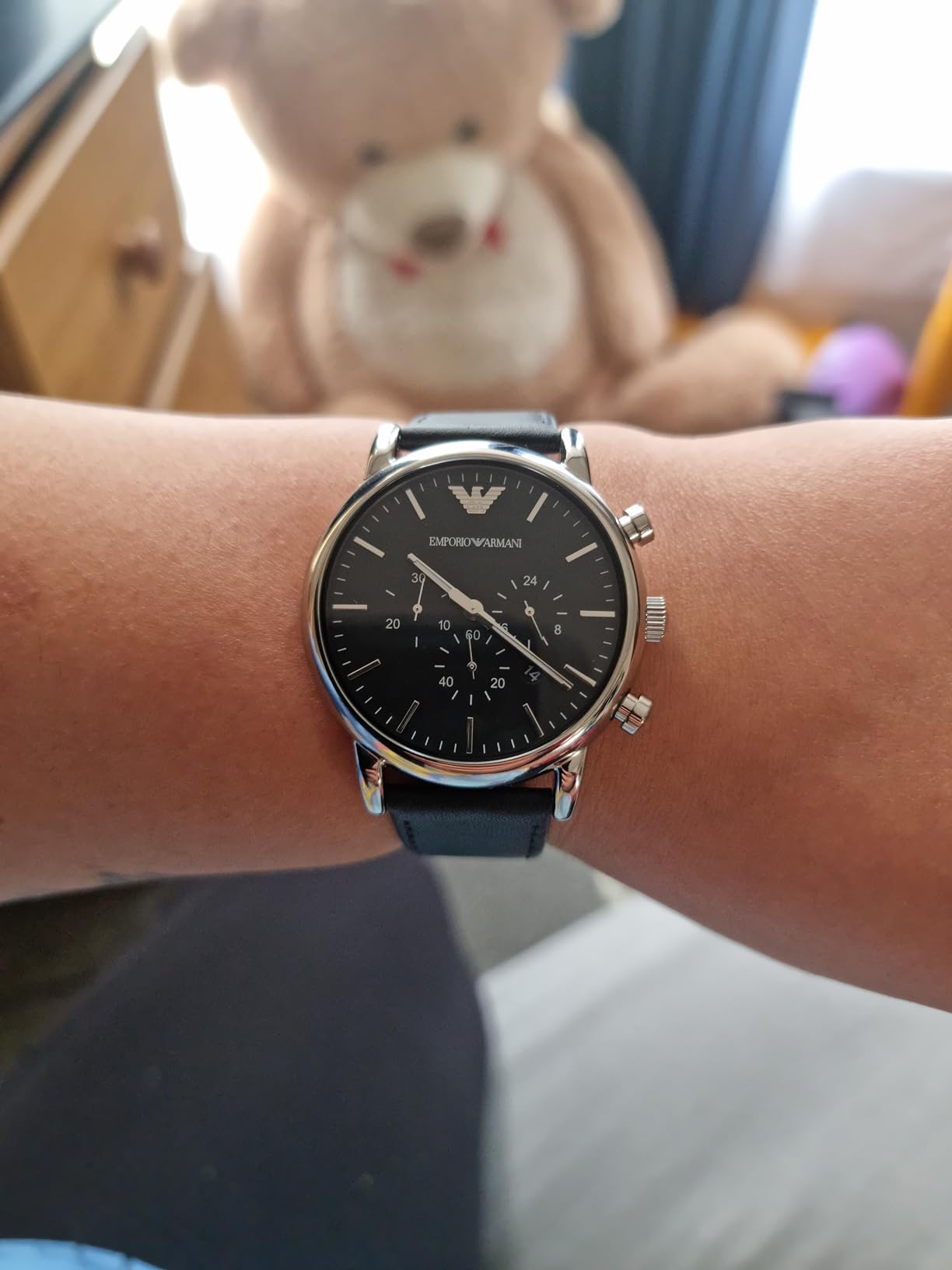 Emporio Armani Watch for Men, Chronograph Movement, 46 mm Silver ...