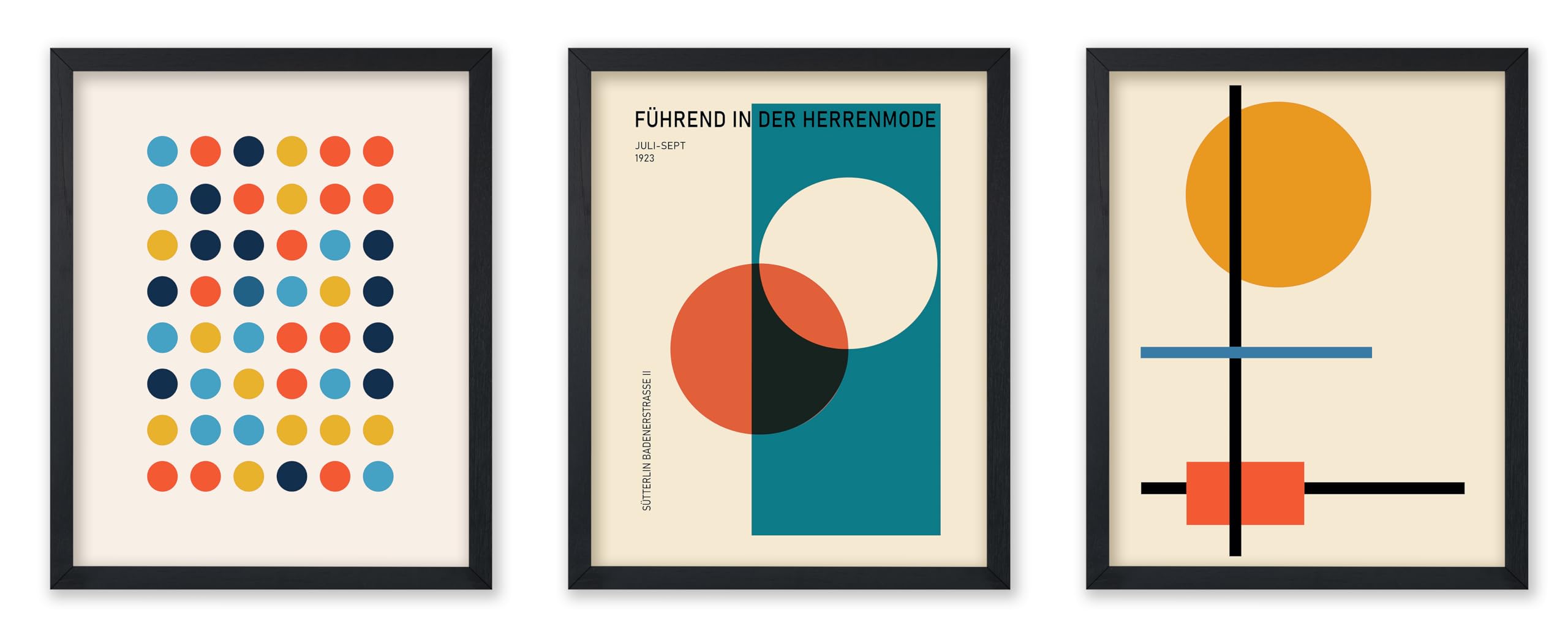 Amazon.com: Poster Master 3-Piece Bauhaus Poster - Geometric Print ...