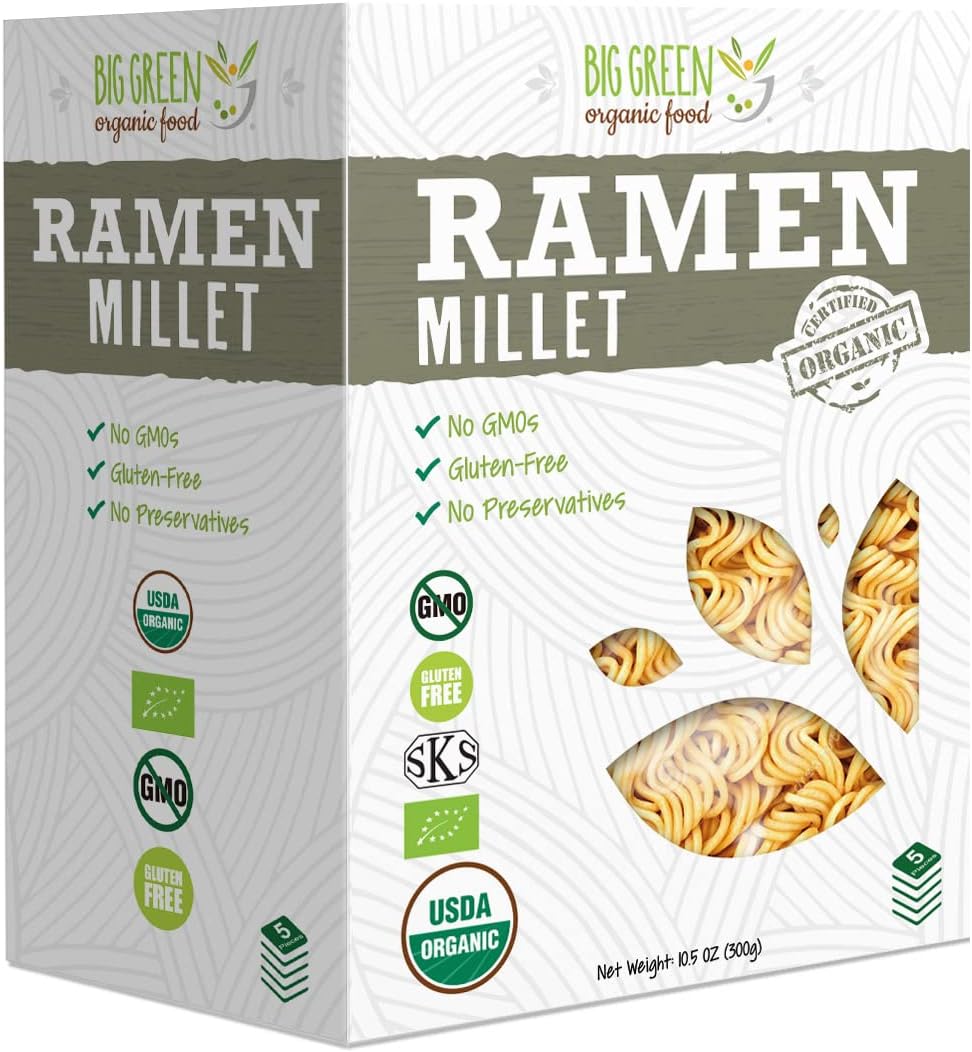 Amazon.com : Big Green Organic Food- Organic Millet Ramen, Gluten-Free ...