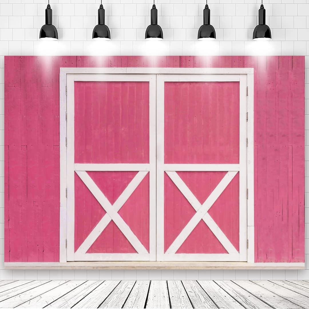 Amazon.com : 8x6ft Pink Barn Wooden Door Photography Backdrop Vintage ...