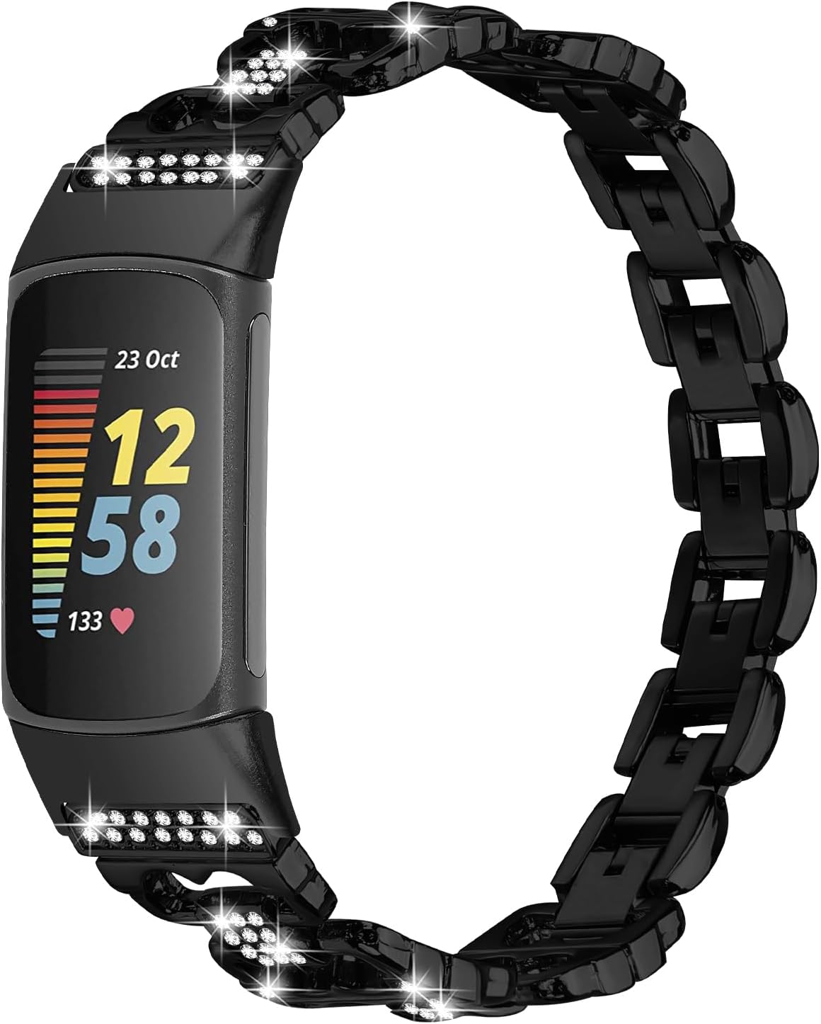 Amazon.com: Fit for Fitbit Charge 5 Bands Women, Jewelry Band Metal ...