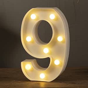 Amazon.com: HXWEIYE Light Up Numbers-9, LED Marquee Number Lights Sign ...