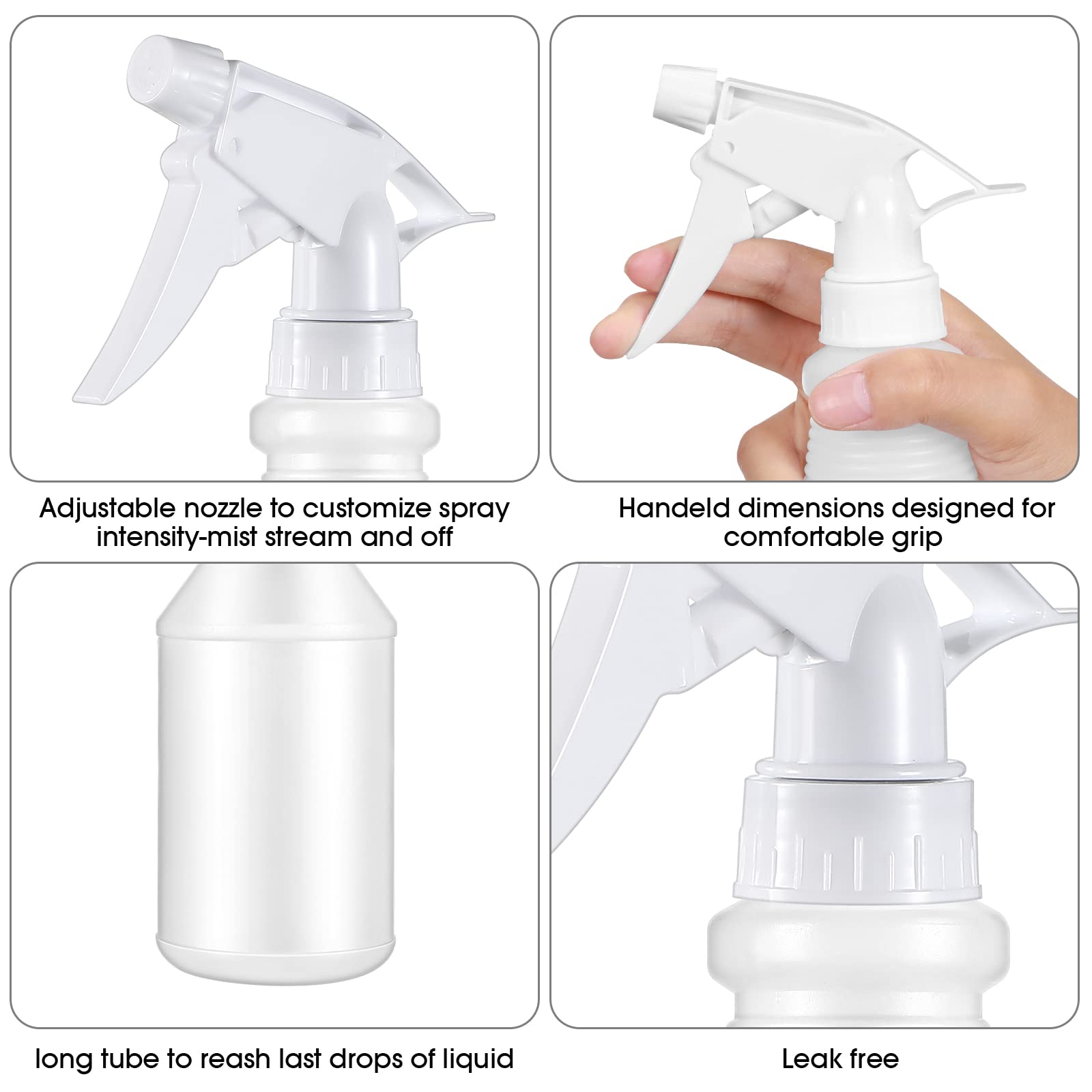 Yinder 18 Pcs 16 Oz Plastic Spray Bottle Bulk Empty Refillable Spray ...