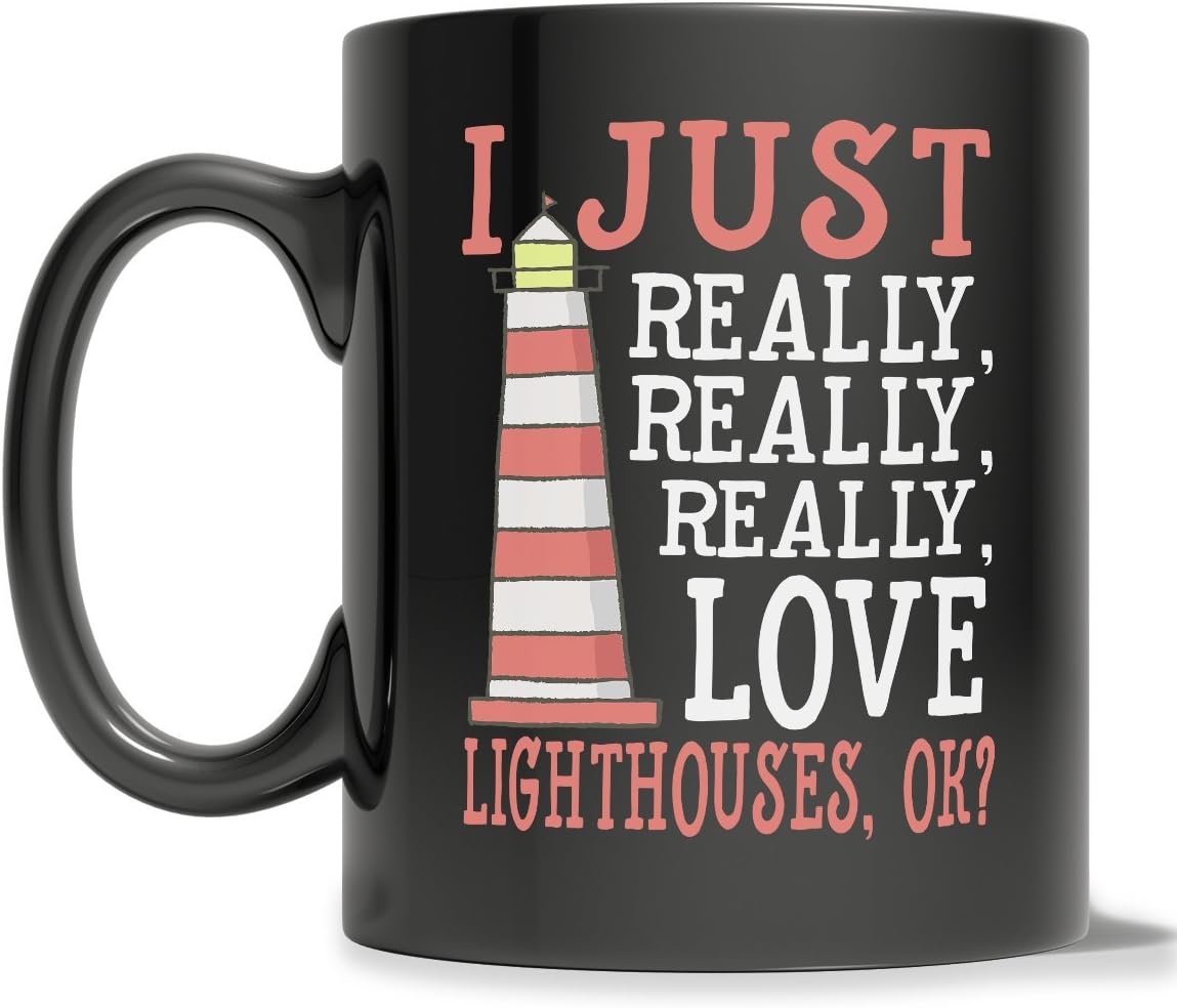 Amazon.com: Eternally Gifted I Love Lighthouses Coffee Mug - Cute ...