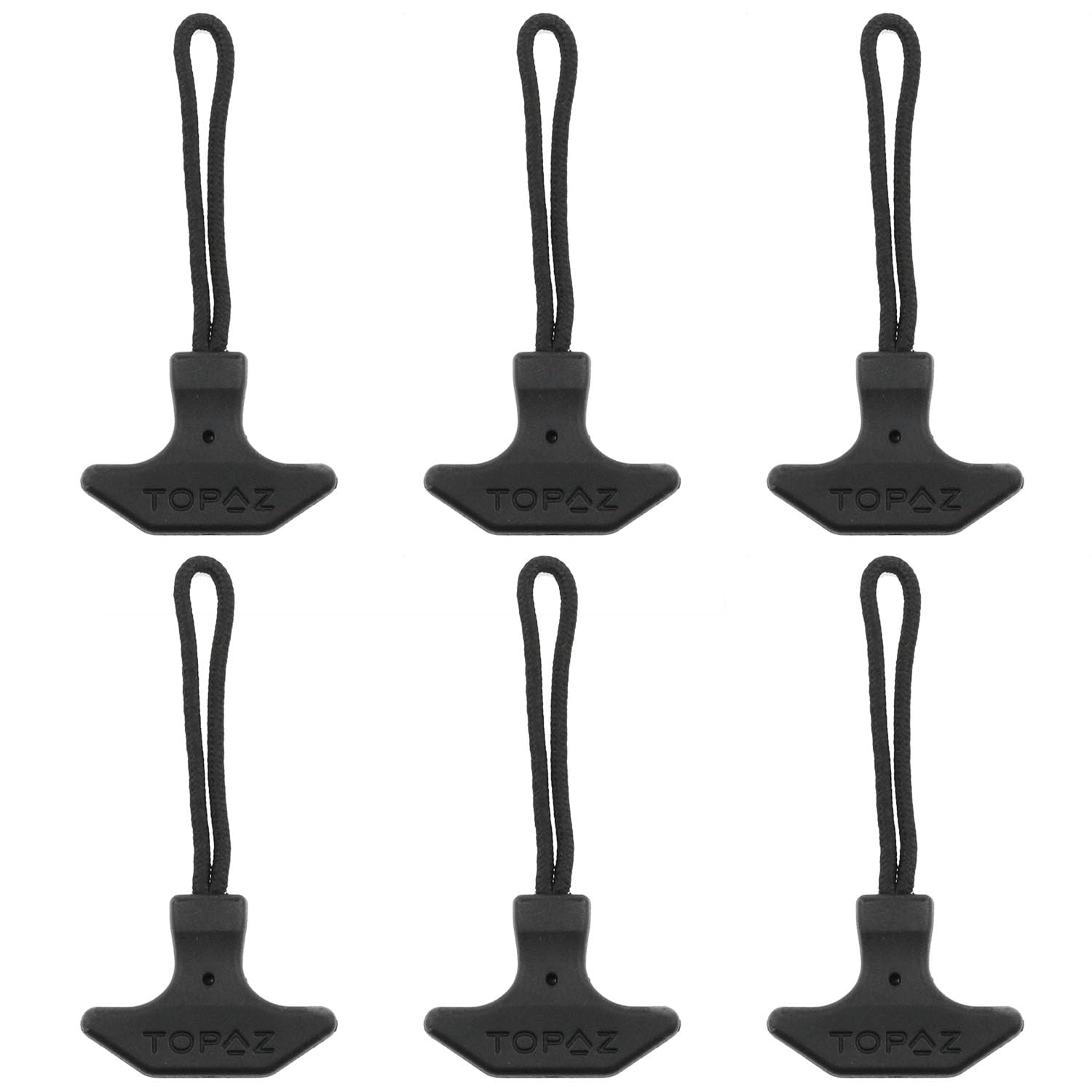 Amazon.com: AYLIFU 6PCS Heavy Duty T-Zipper Pull Black TPU Zipper Pull ...