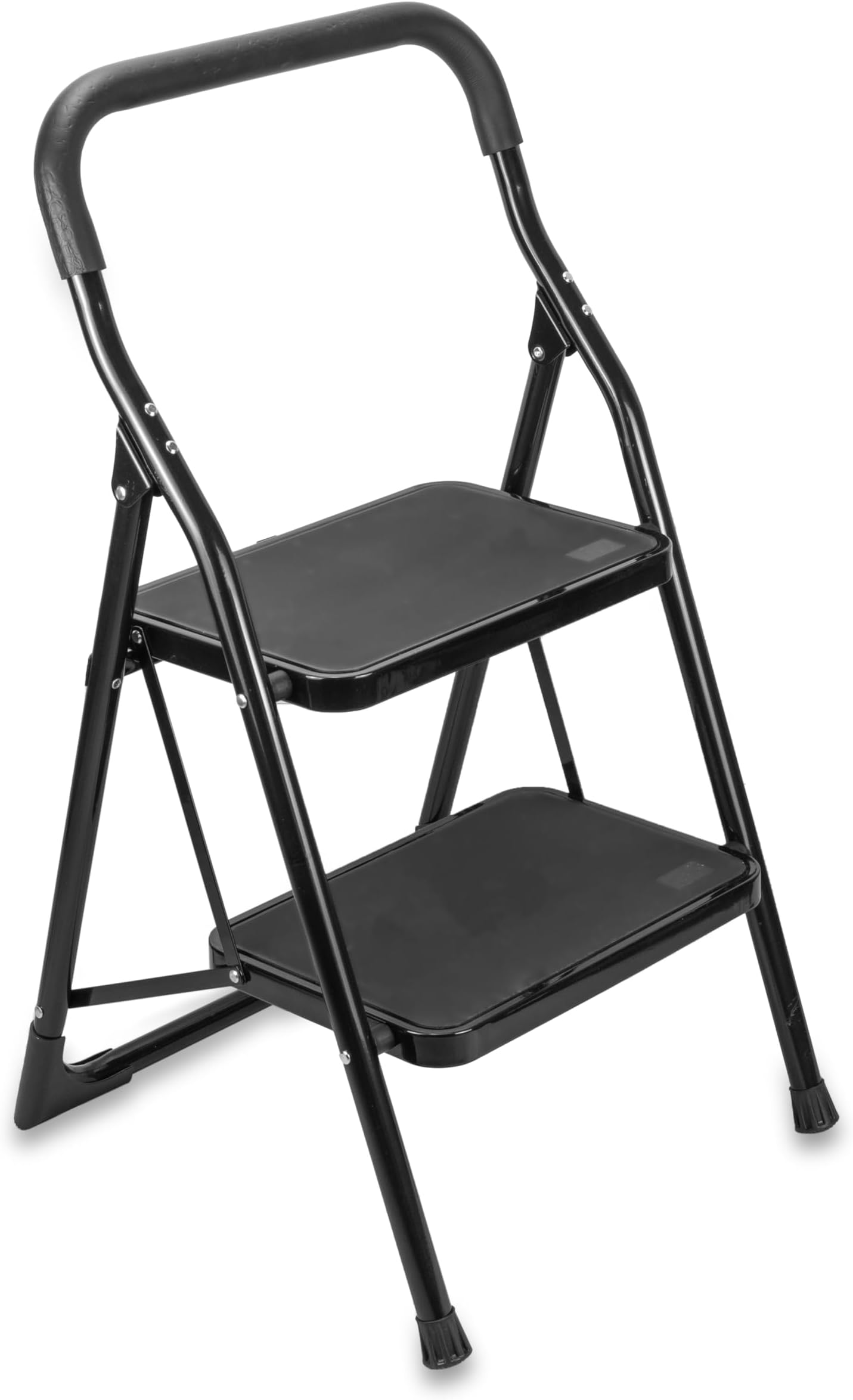 VonHaus 2 Step Steel Ladder – Anti Slip Feet – Easy to Store Foldable ...