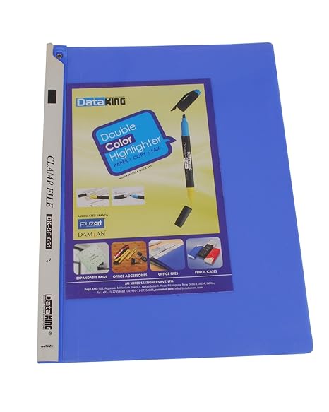 Dataking Clamp File with Long Clip, Set of 8, Color:Blue, Size:A4 ...
