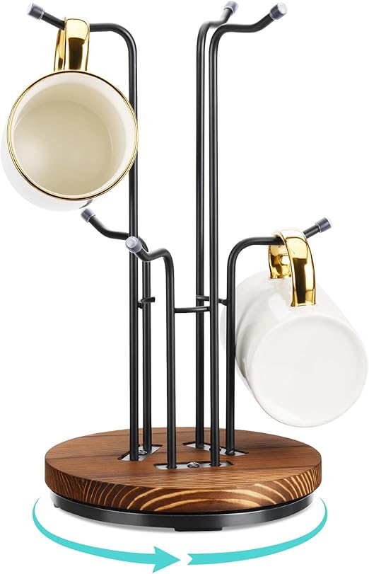 Amazon.com - HULISEN 360° Rotating Mug Tree for Large Cups, Counter ...