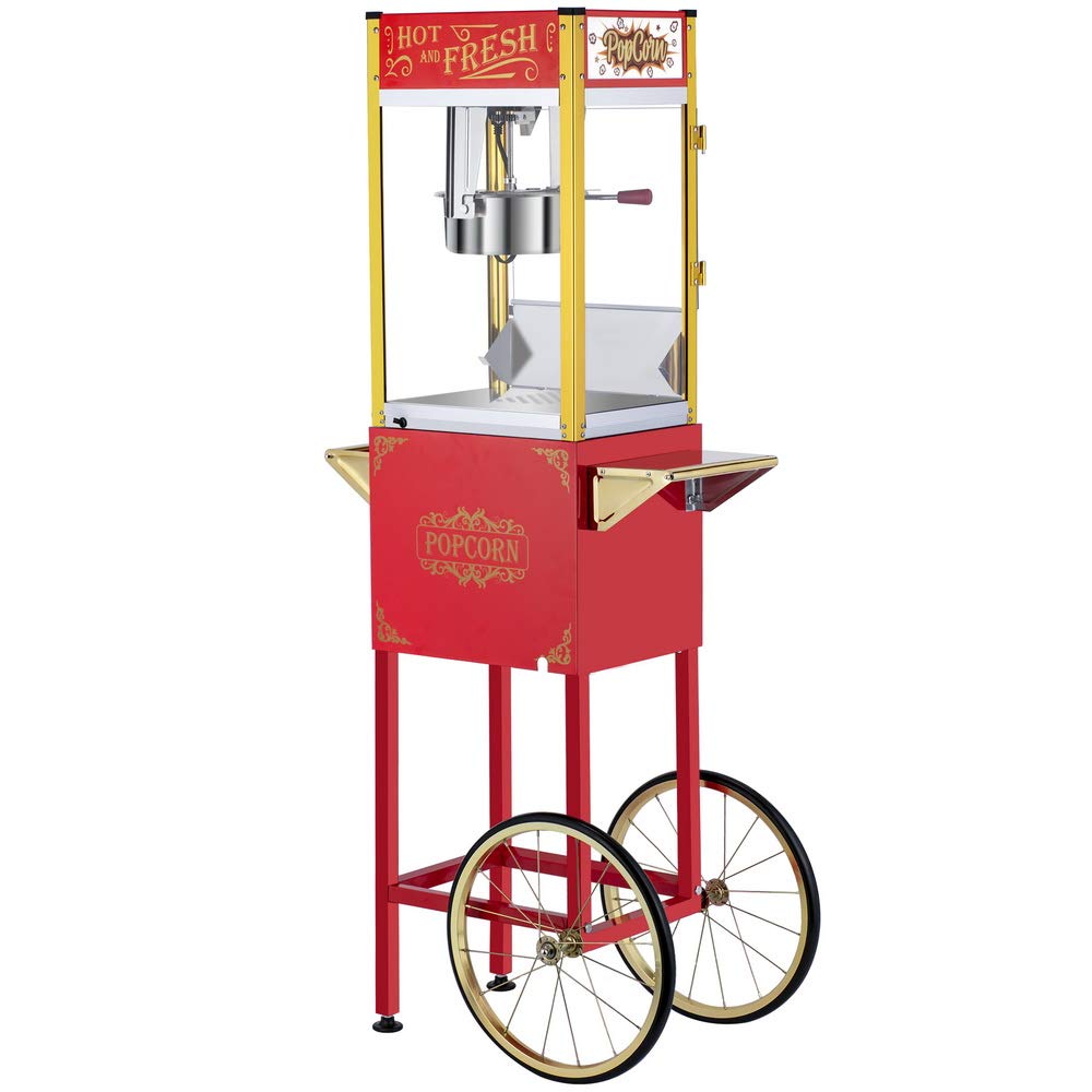 ROVSUN Popcorn Machine with Cart, Wheels & 8 Oz Kettle Makes Up to 32 ...