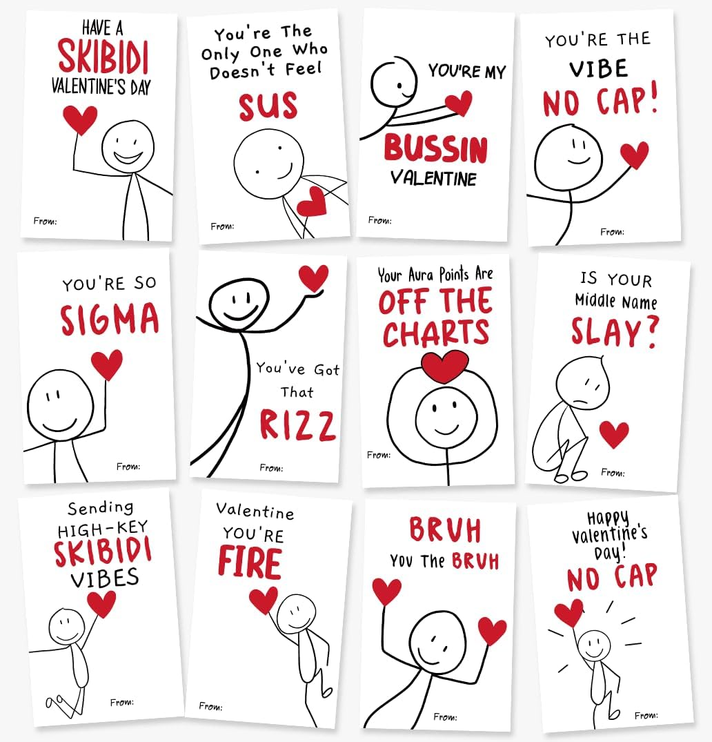 Amazon.com: 36pcs Valentine's Day Cards for Kids Classroom School, Gen ...