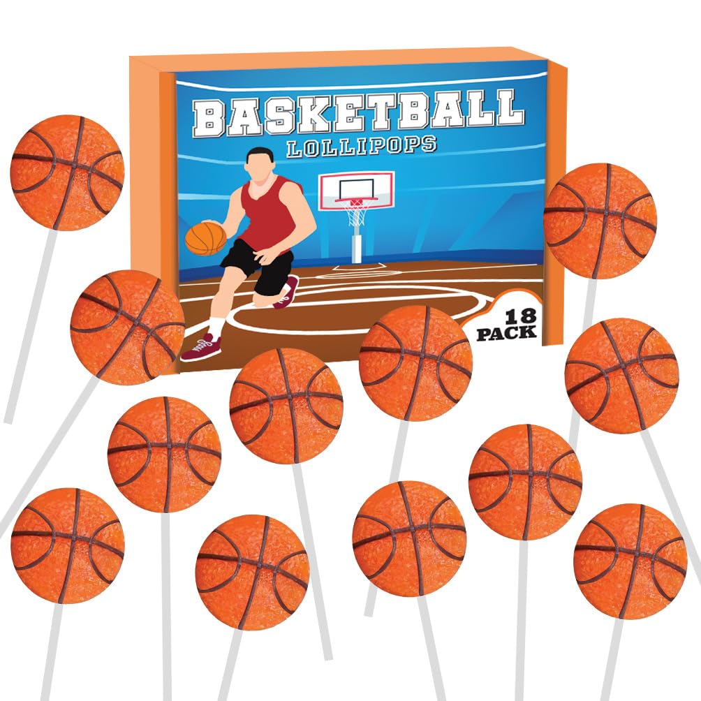 Amazon.com : Basketball Candy Lollipops - 18 Count Individually Wrapped ...