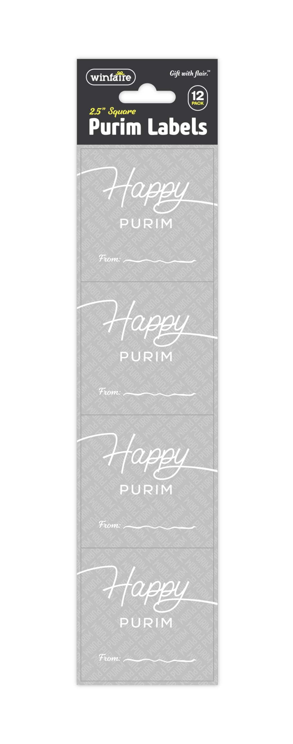 Amazon.com: Purim Labels for Purim Mishloach Manot Boxes - Square Happy ...
