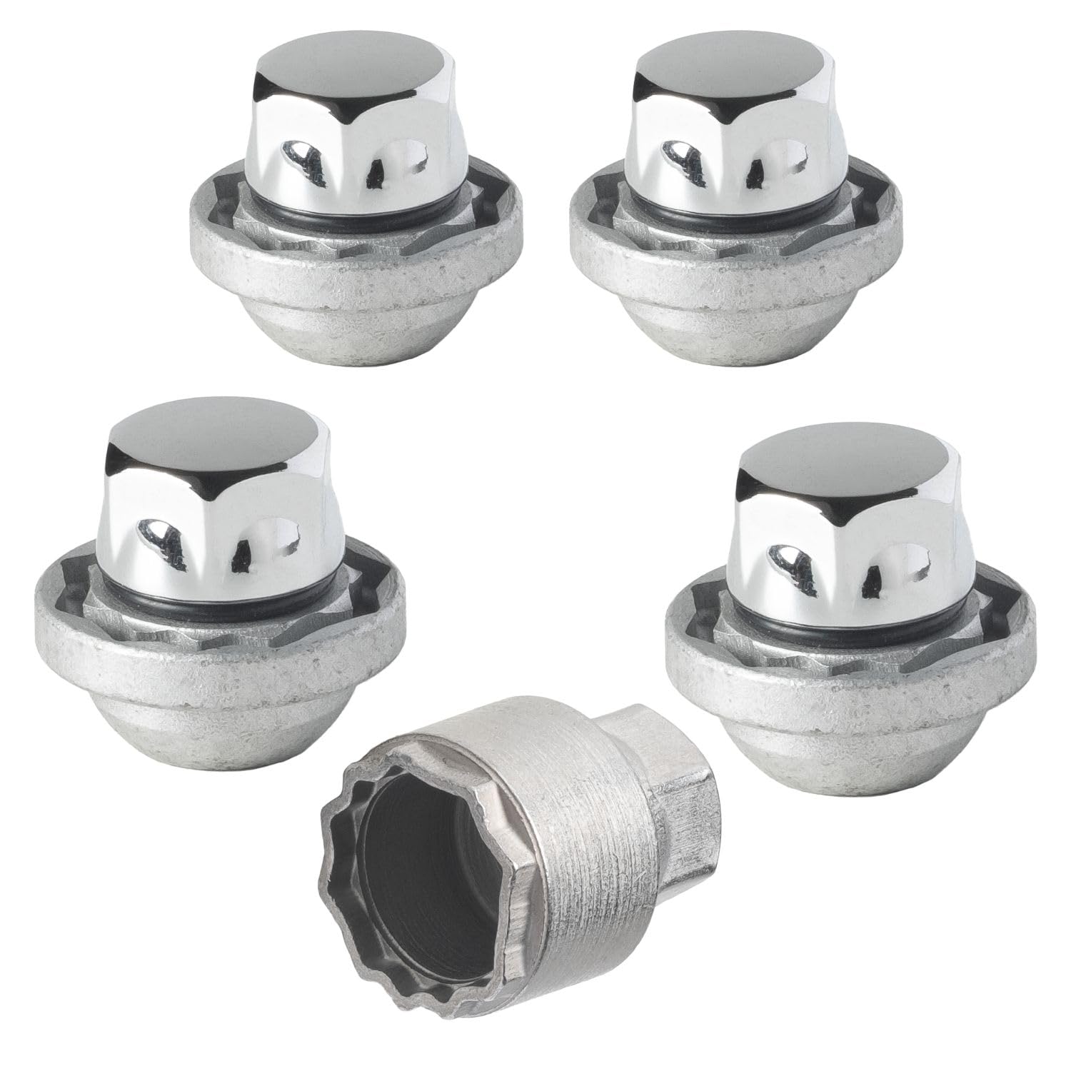 Amazon.com: Farad GalaxyLock H/M Chromed Lug nut Wheel-Locks Kit ...