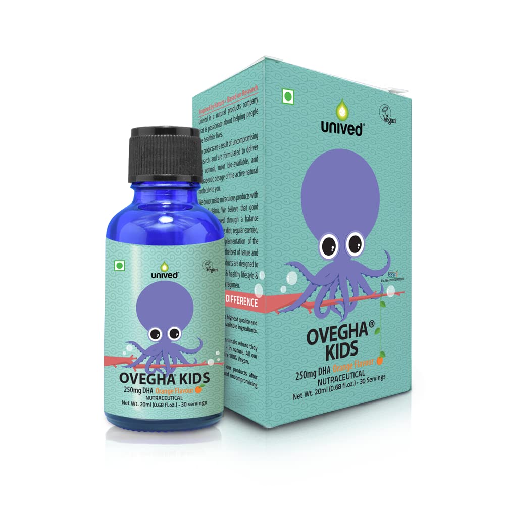 Buy Unived OVEGHA Kids, Vegan Algae Omega-3 DHA 250mg DHA, Liquid ...