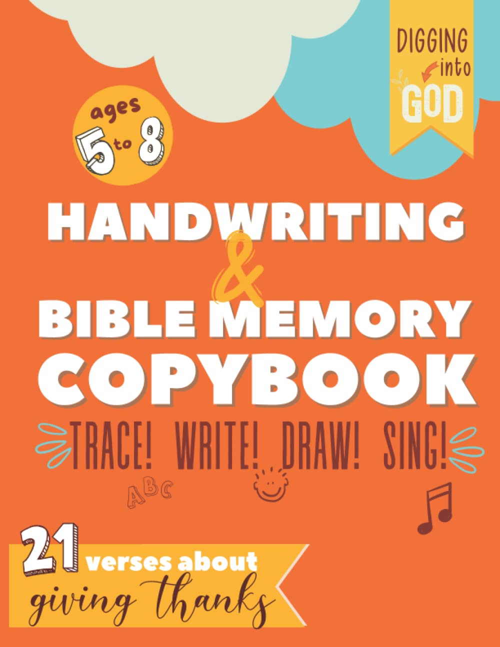 Handwriting & Bible Memory Copybook For Kids Ages 5-8: 21 Verses About ...