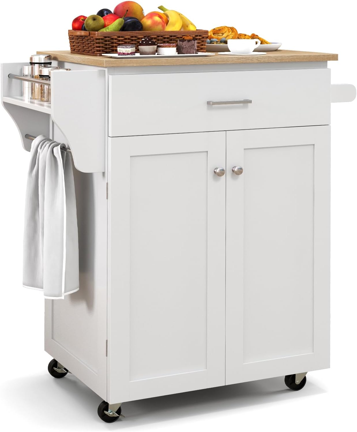Amazon.com: SILKYDRY Kitchen Island, Rolling Kitchen Carts on Wheels ...