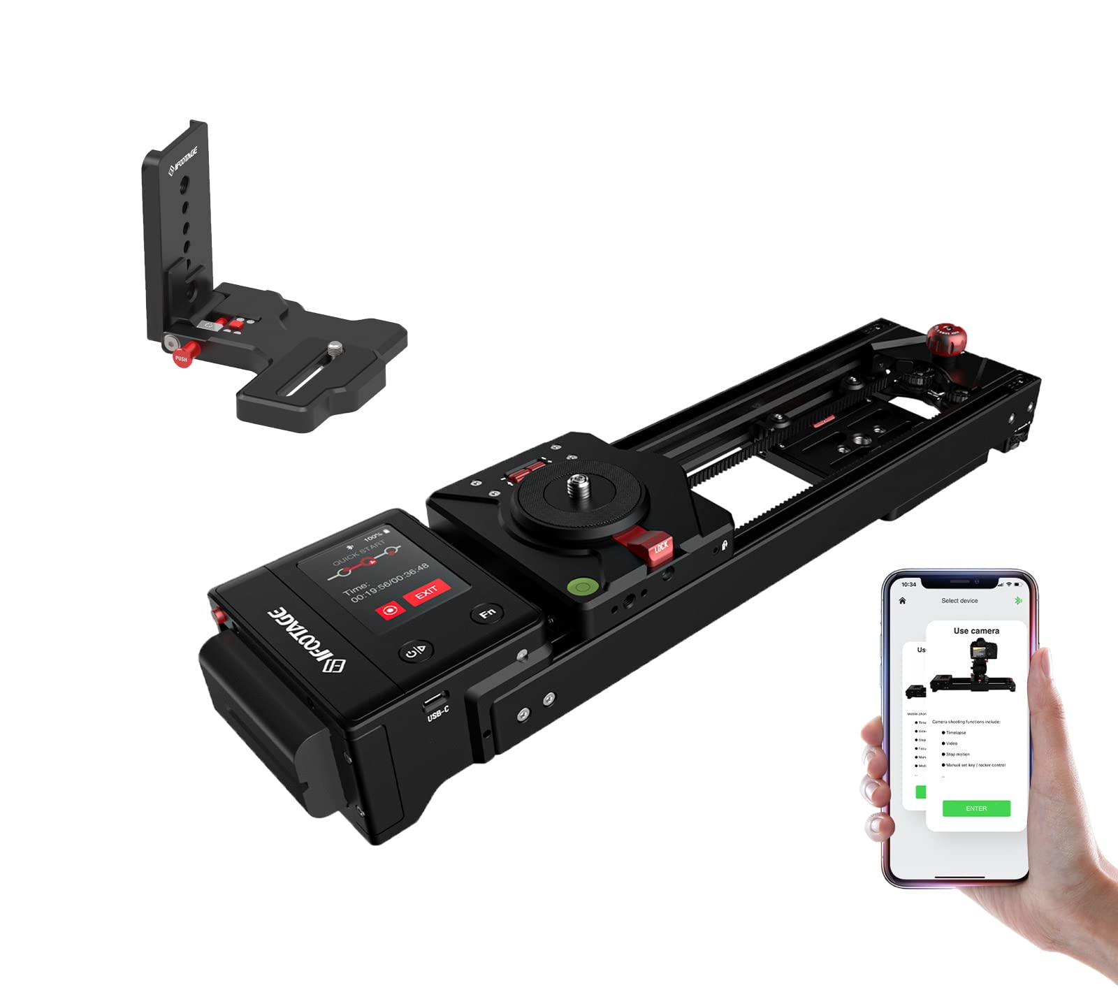 IFOOTAGE Camera Slider Track with L Shape Slider Plate, Shark Slider ...