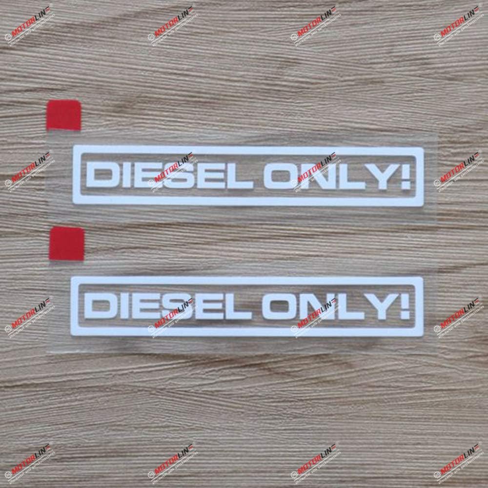 Amazon.com: (2) 4'' White Diesel Only Decal Sticker Fuel Door Cover Cap ...