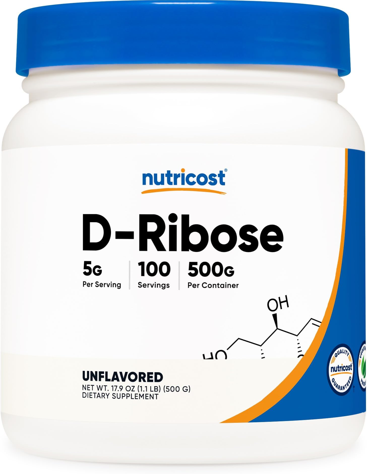 Amazon.com: Nutricost D-Ribose Powder 500 Grams - 5000mg Per Serving ...