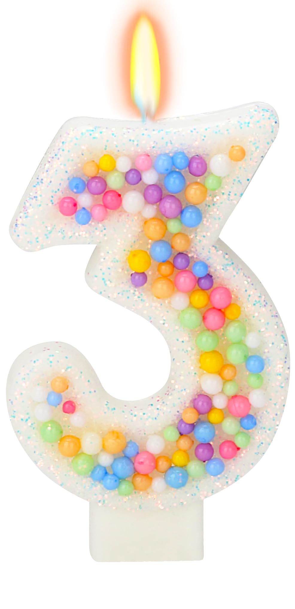 Amazon.com: FAMGift Birthday Candles - Number 3 Candle, Colorful ...