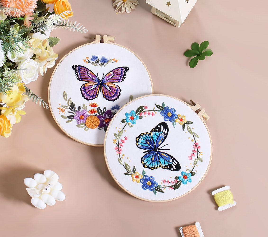 Kit De Broderie Broderie Créative Complète JSRQT Papillon Kit De ...