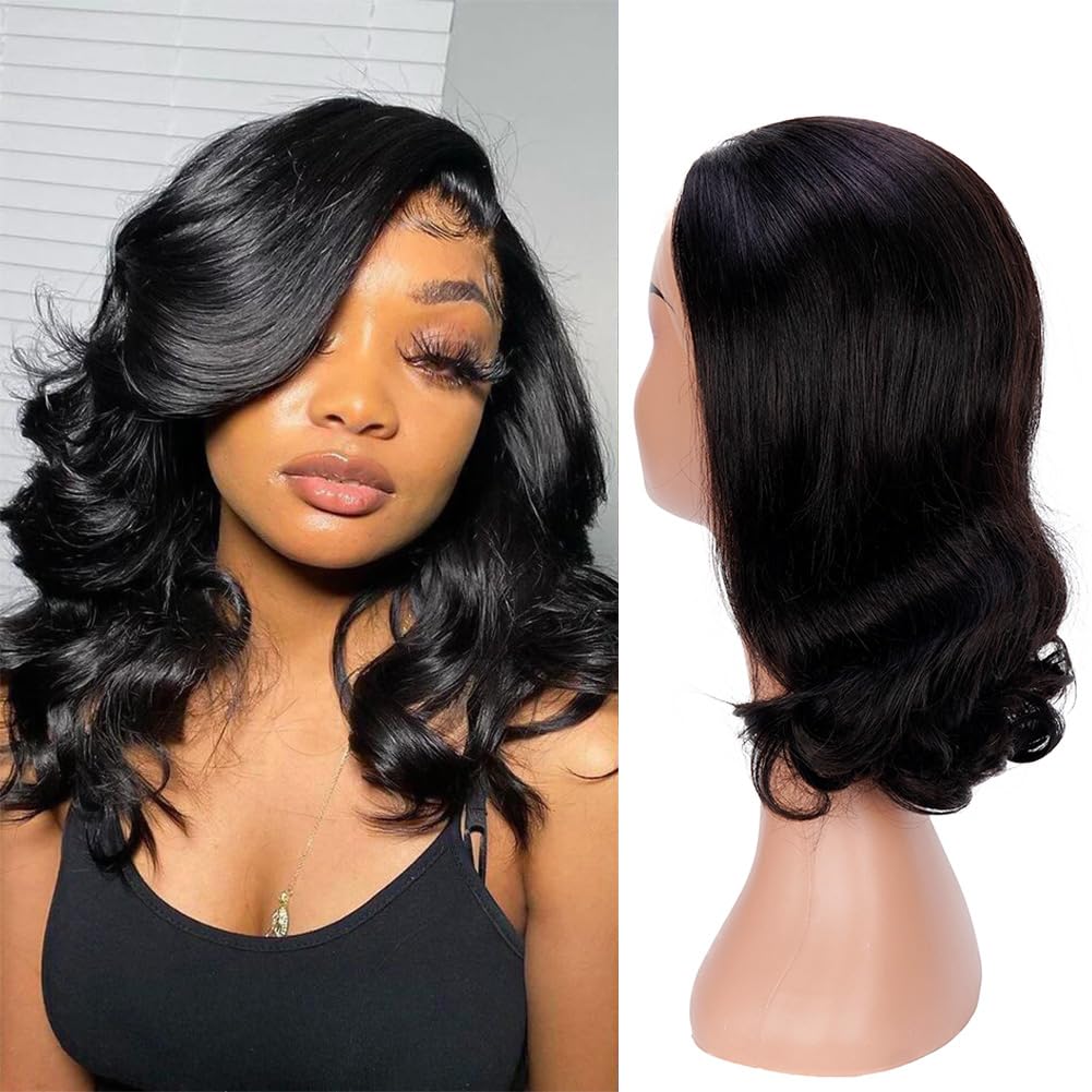 Amazon.com : A FUTURE TONGMEI 14 Inch Bob Wig Human Hair Body Wave 13x4 ...