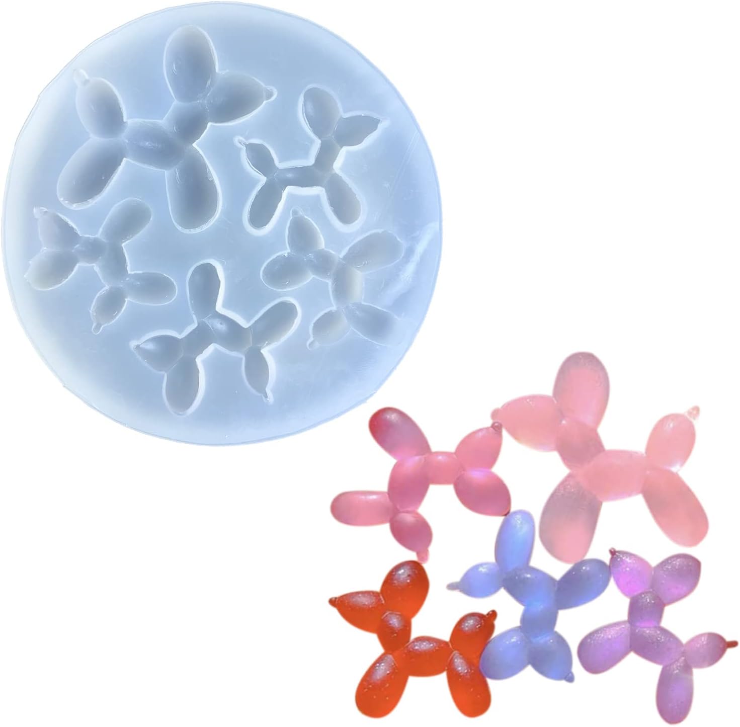 Amazon.com: Balloon Dog Silicone Mold, 2PCS Mini 3D Balloon Dog Resin ...