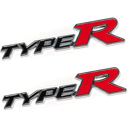 Amazon.com: Chrome Metal Type-R Logo Car Emblem Premium 3D Racing Sport ...