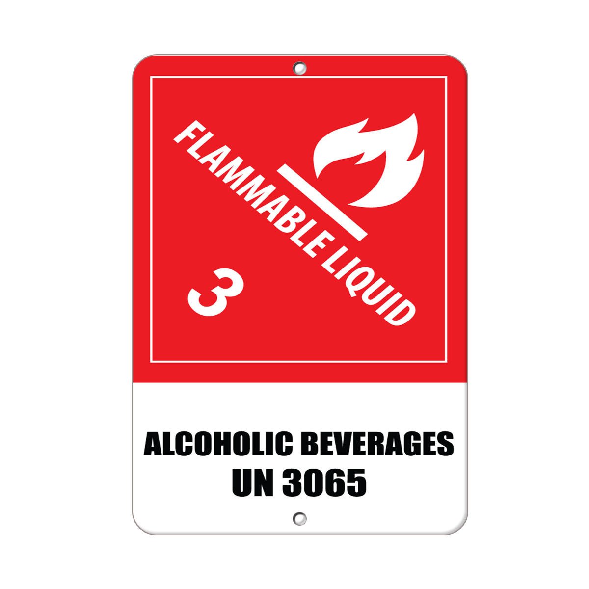 Amazon.com: Flammable Liquid 3 Alcoholic Beverages Un 3065 Hazard Sign ...