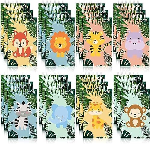 Faccito 24 Pieces Jungle Themed Mini Notebook Forest Animals Mini ...