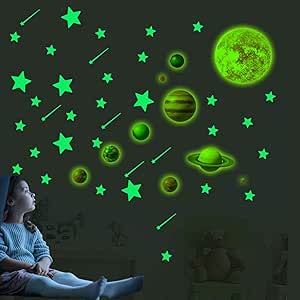 Amazon.com: Glow in The Dark Planets for Ceiling - 35pcs Bright Glow in ...