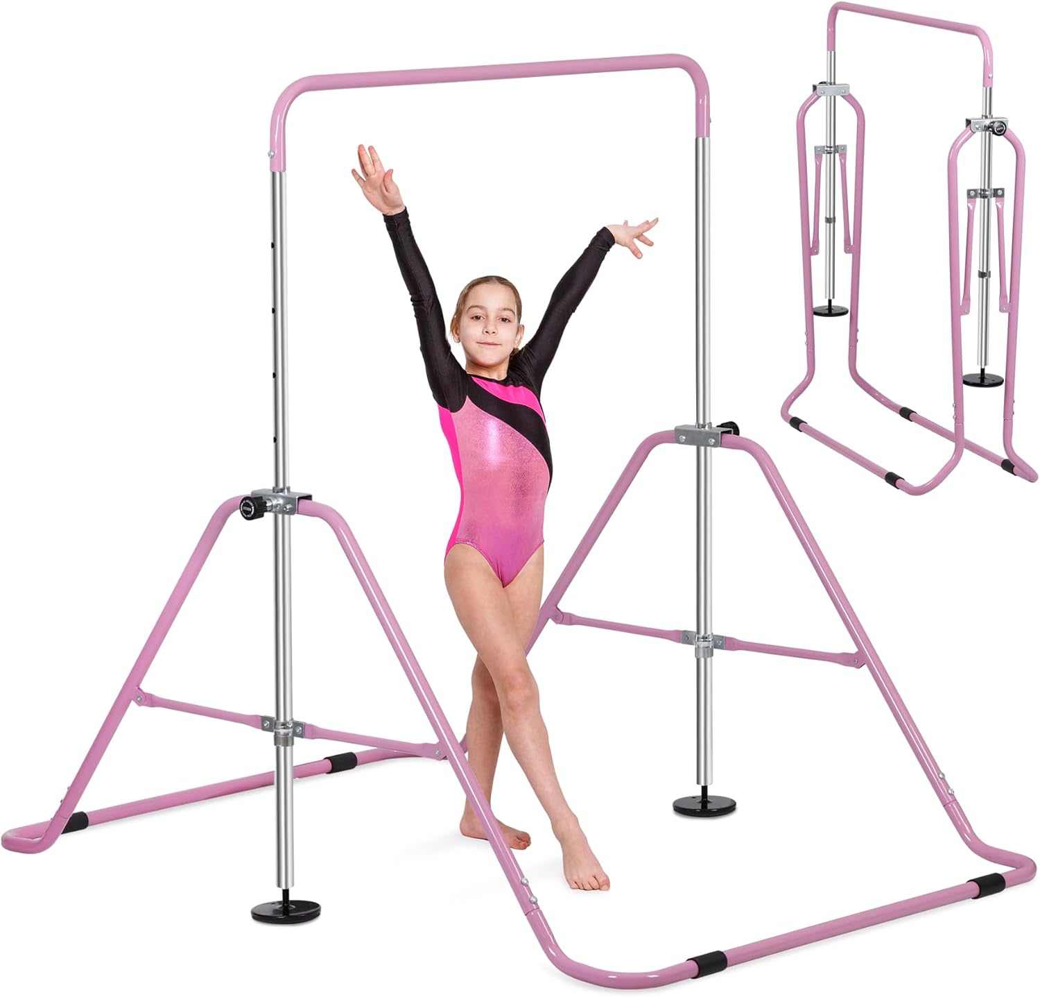 Amazon.com : ZENY Gymnastic Bar for Kids, Height Adjustable Gymnastics ...