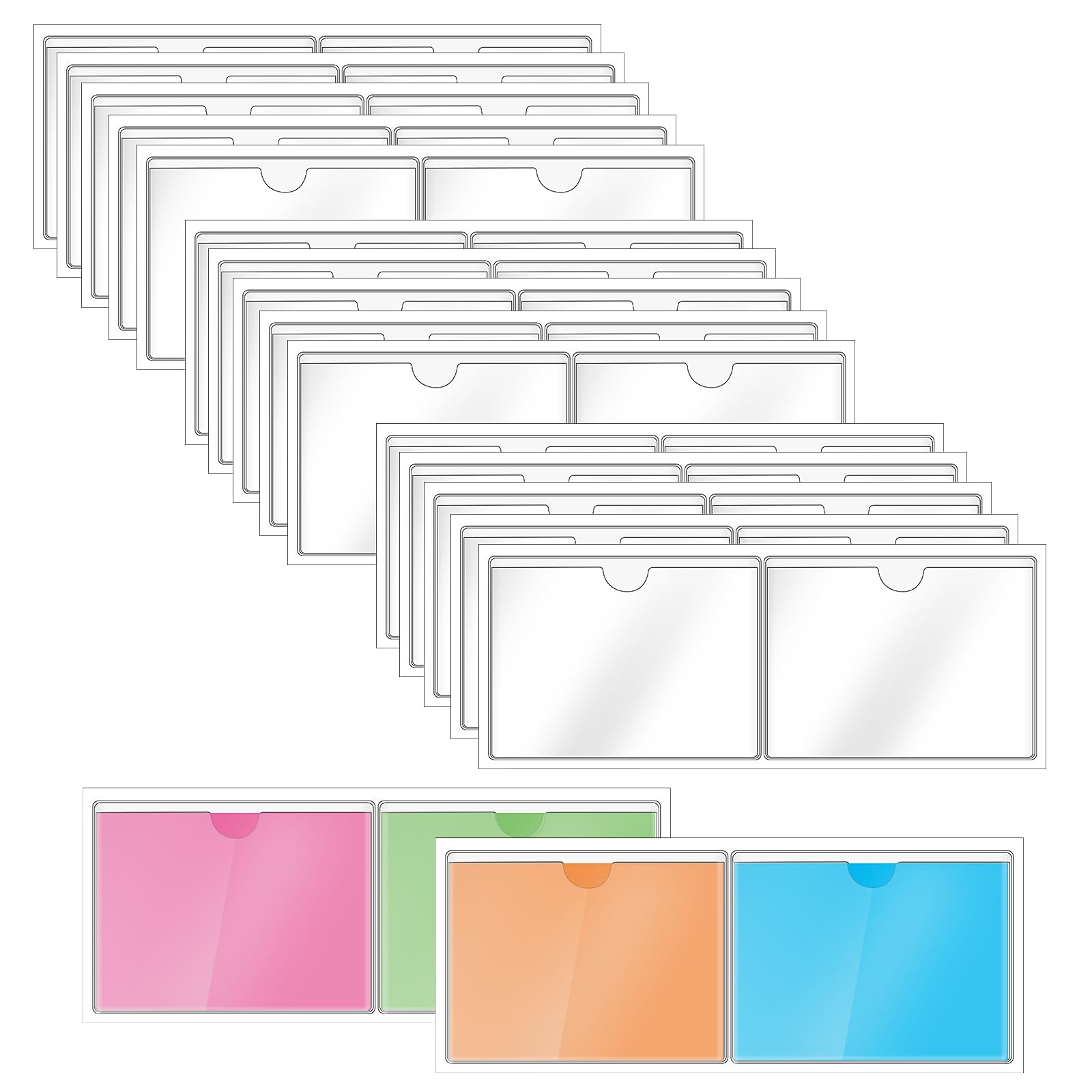 Amazon.com : 30 Pcs Index Card Holder 3x5 with Top Open Clear Labels ...