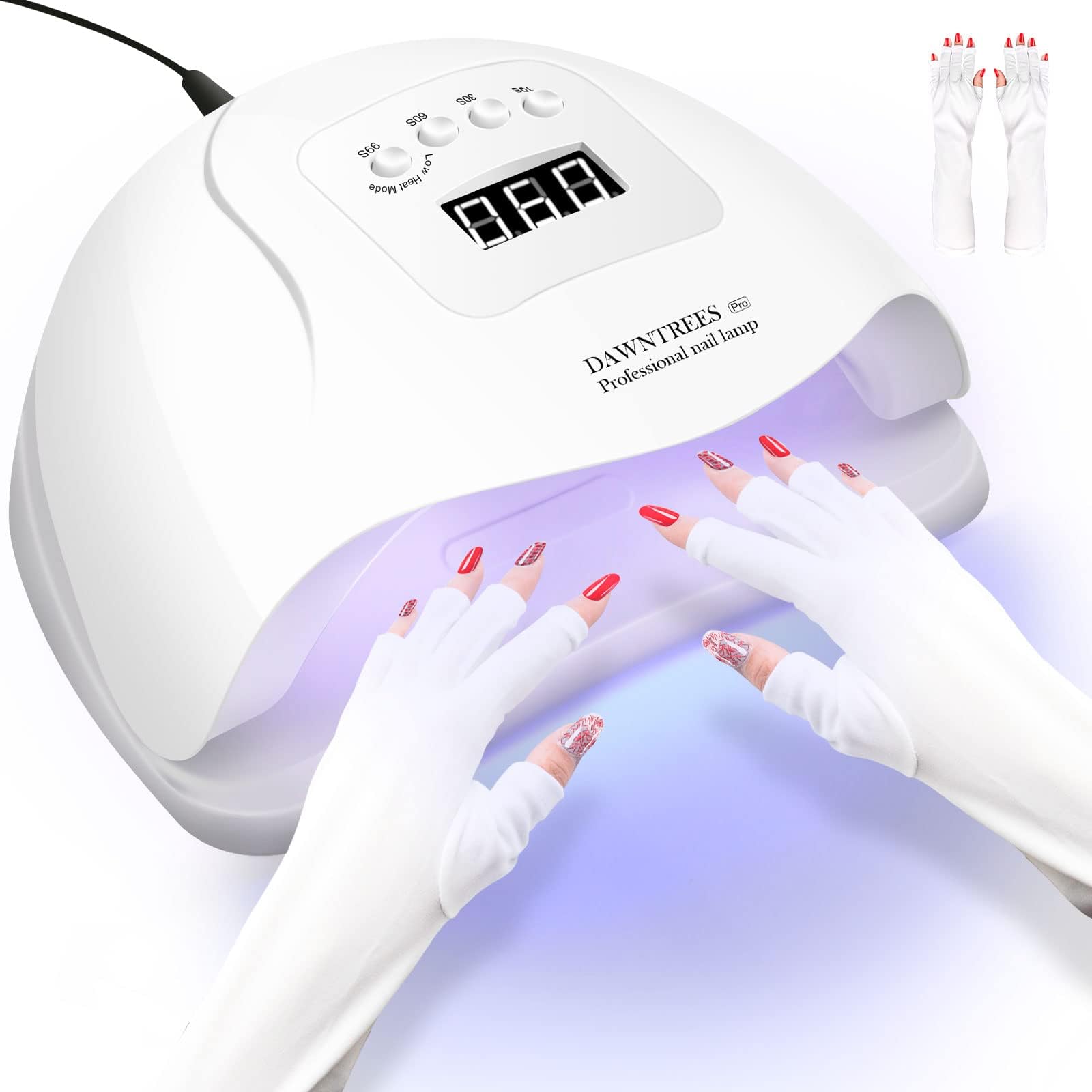 48W UV LED Nail Lamp,with Sensor,4 Timer Setting for Gel Fingernails ...