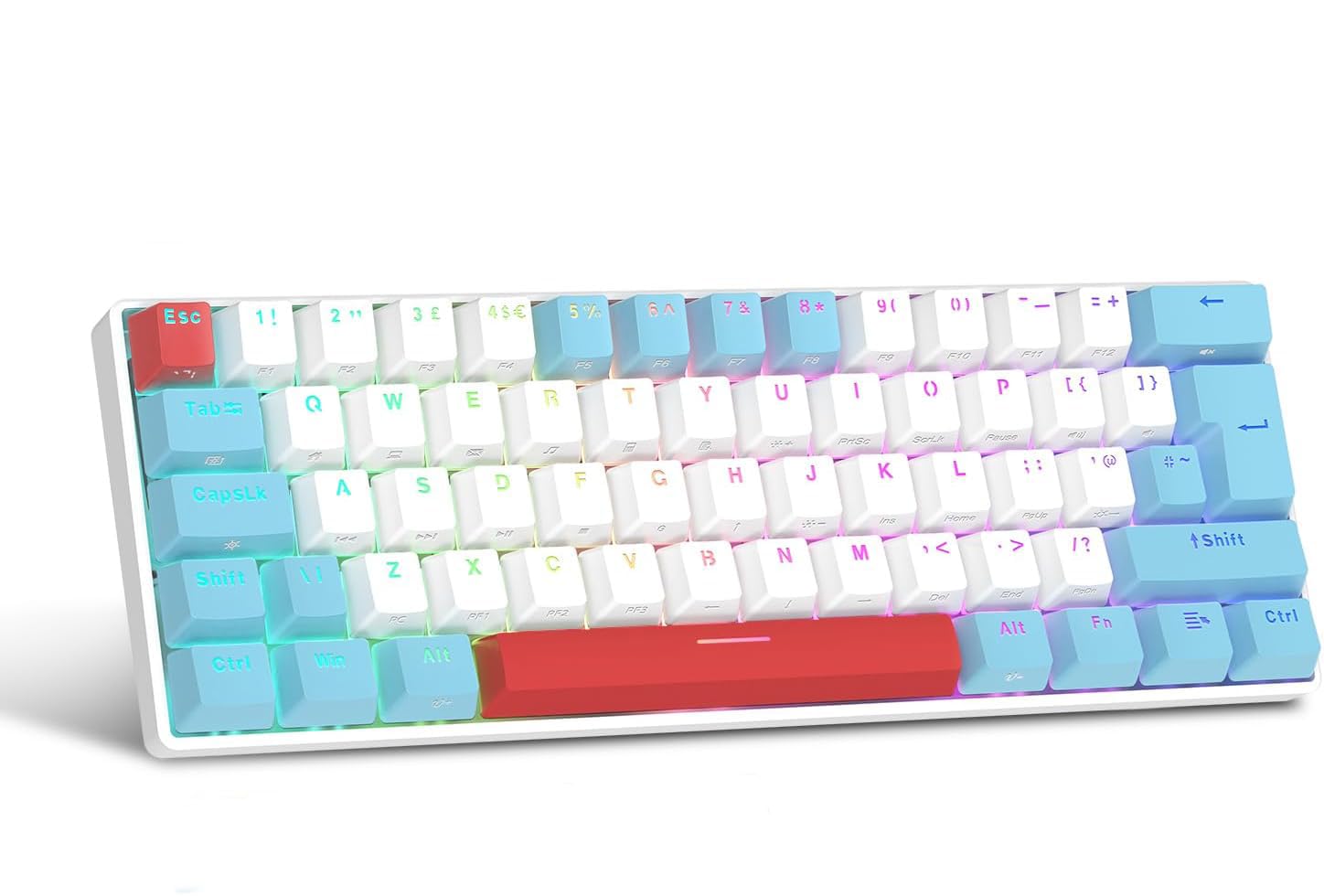 UK Layout 60 Percent Gaming Mechanical Keyboard, 62-Key Wired ...