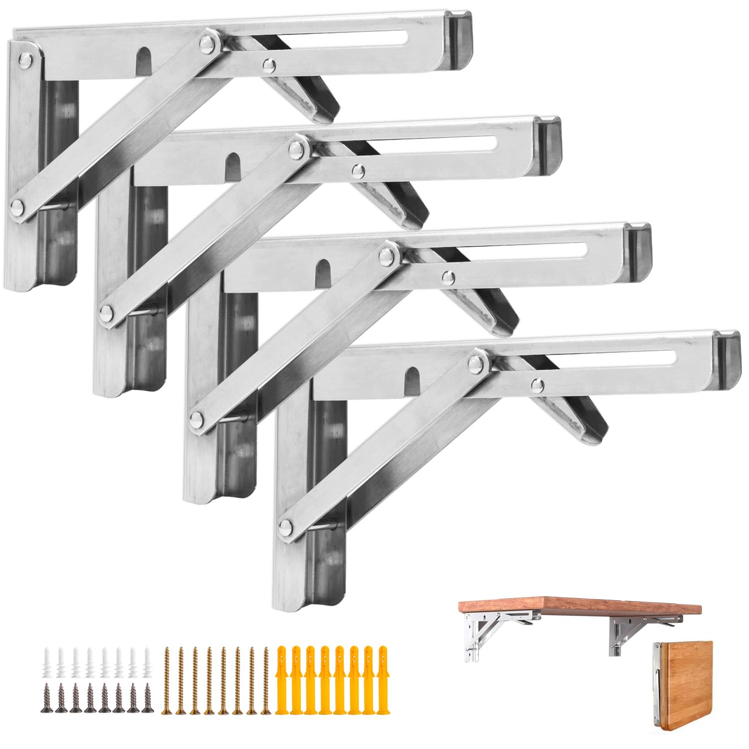 Amazon.com: 4PCS 12" Folding Shelf Brackets, Shelf Brackets Max. Load ...