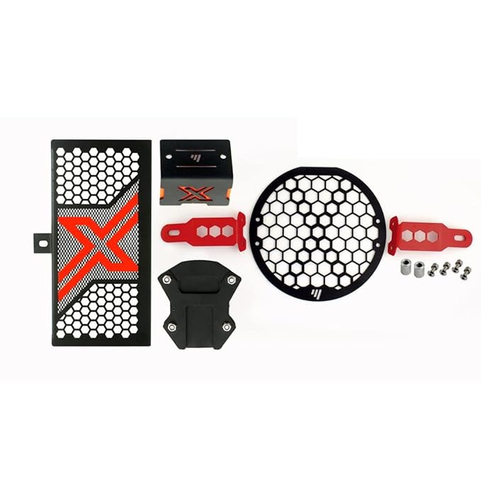 M Technics Mtechnics Xpulse Combo Of Headlight Grill, Radiator Guard ...