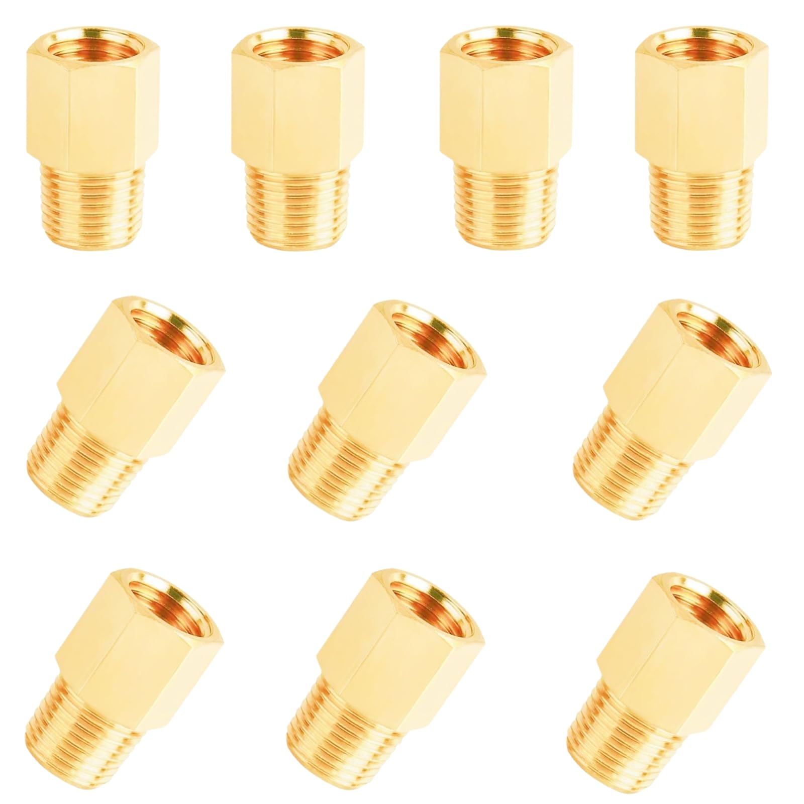 Snapklik.com : 10 Pcs Brass Pipe Fitting Adapter, 1/8" To 1/8" Reducer ...