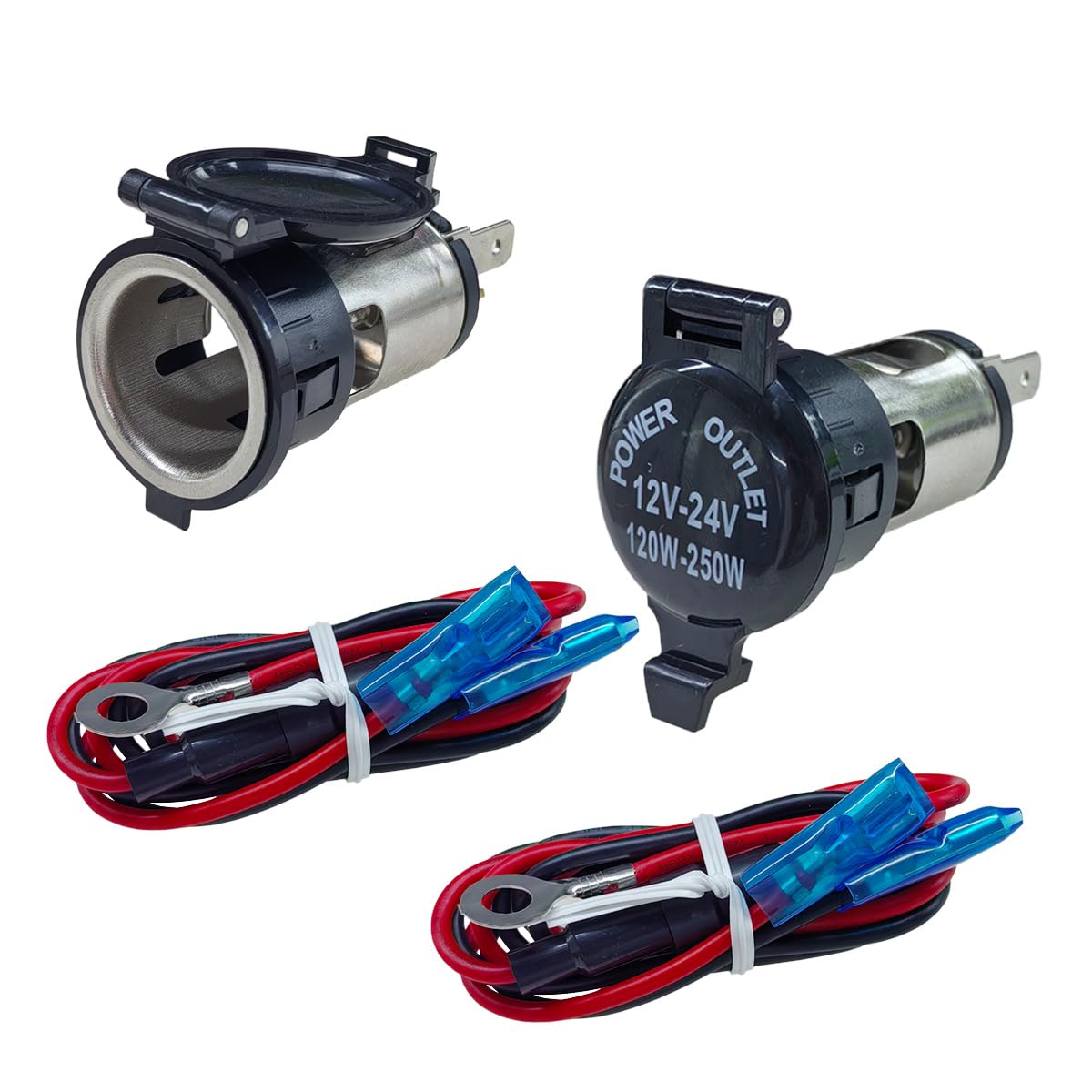 Amazon.com: 2PCS Cigarette Lighter Socket, DC 12V Car Power Outlet ...