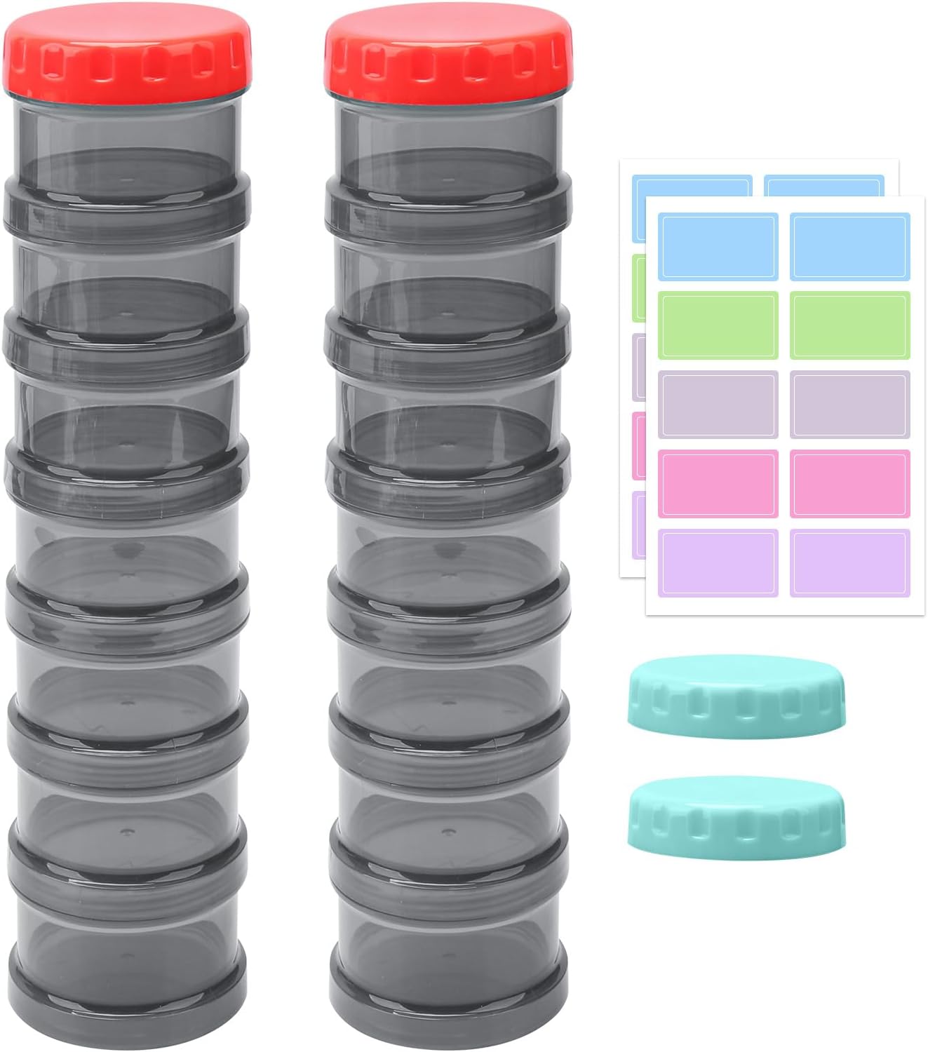 Amazon.com: Artibetter 2pcs 7 Day Organizer Case Tower Weekly Stackable ...