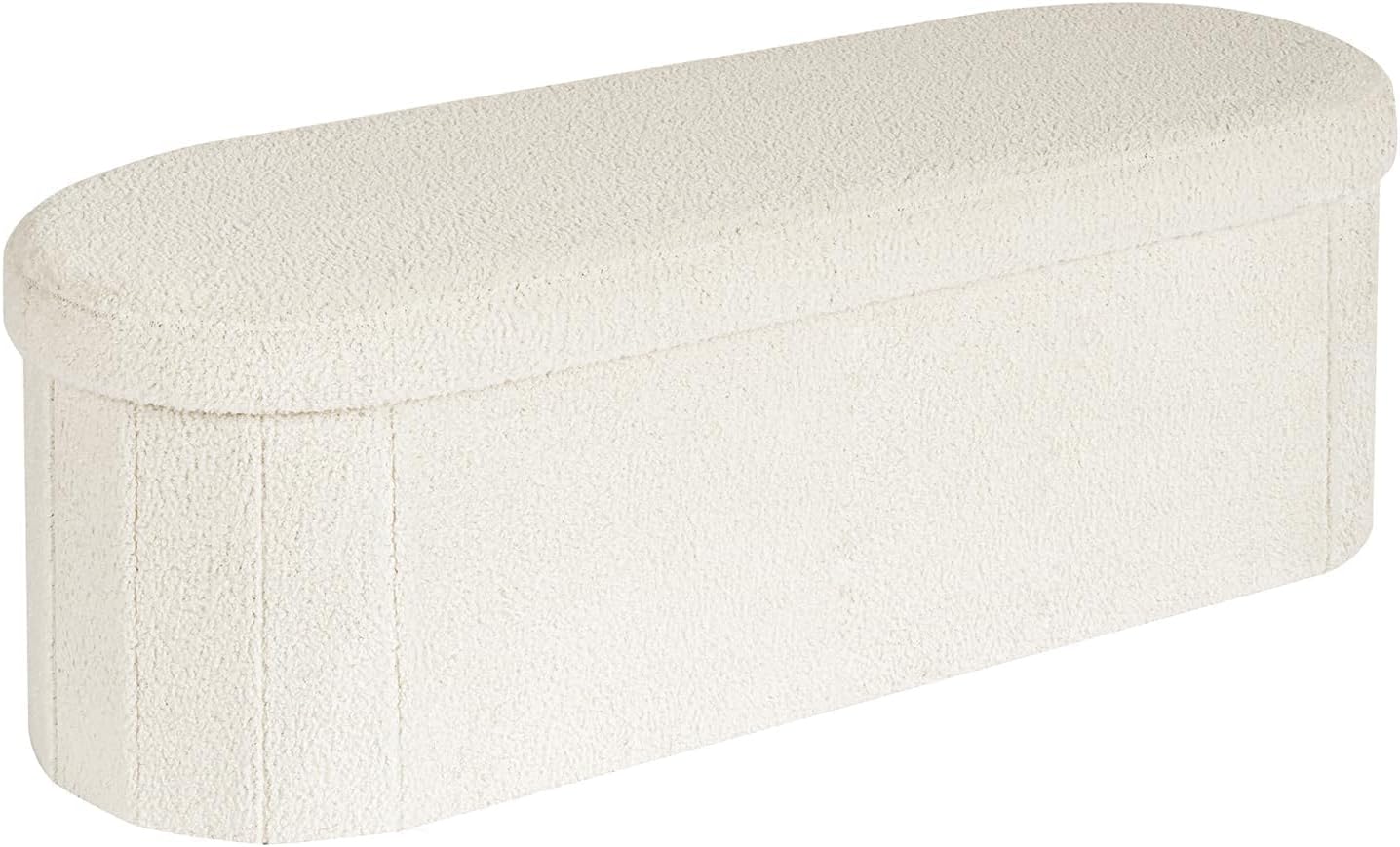 Amazon.com: ALPOME Teddy Fleece Square Ottoman Pouf Modern Sofa Stool ...