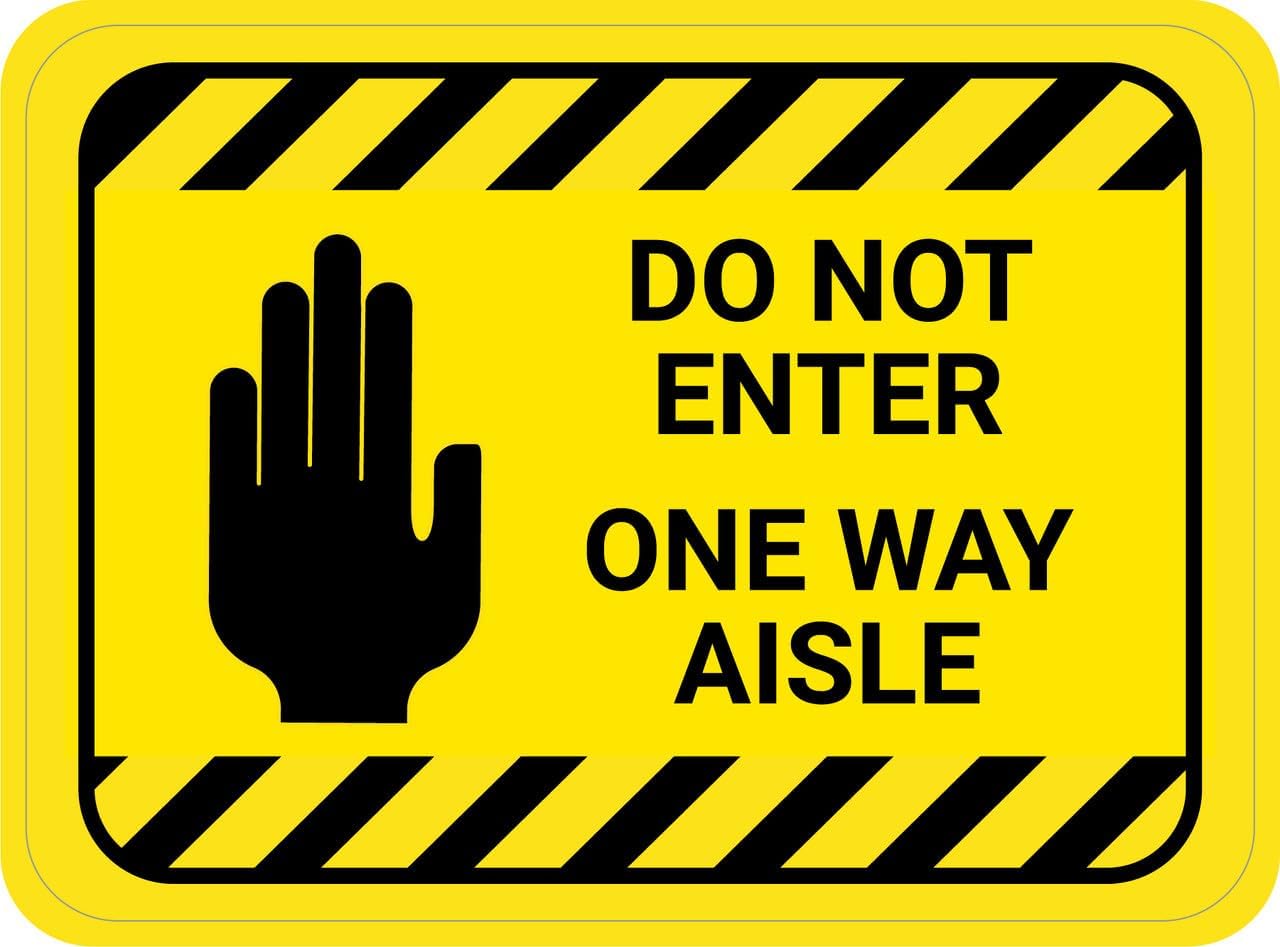 Amazon.com: Do Not Enter One Way Aisle with Icon Hazard Stripes ...
