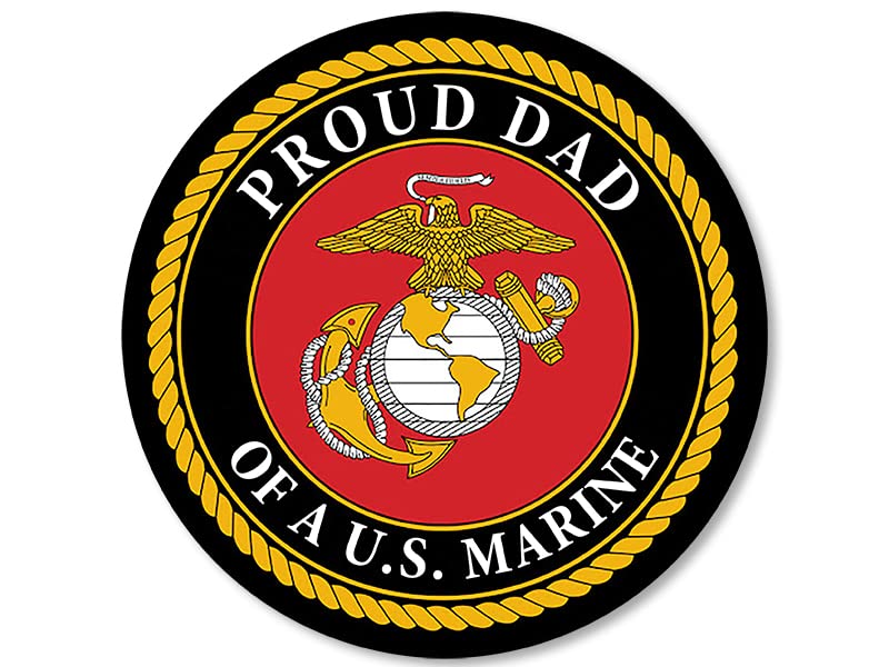 Amazon.com - Round Proud DAD of A US Marine Sticker (Father Son ...